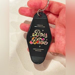 Accessories | Boss Babe Black Sparkle Vintage Like Motel Room Key Fob ...